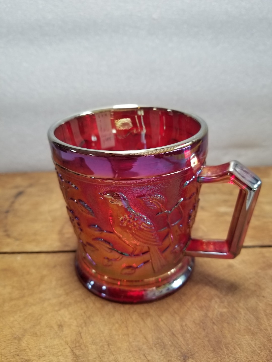 Imperial Glass Red Robin Mug in Sunset Ruby Mug Gift Vintage - Etsy