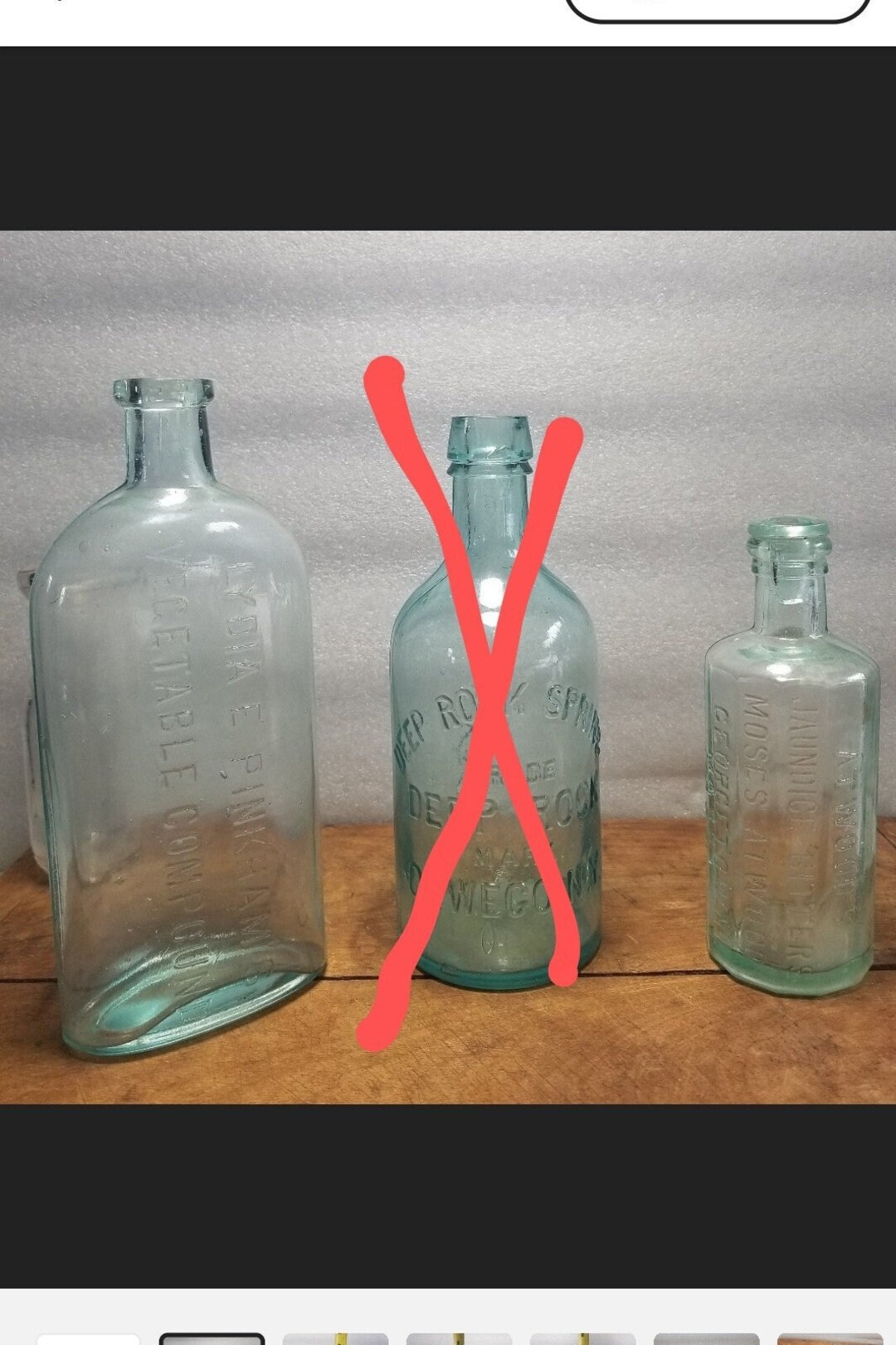 Atwoods Jaundice Bitters and Lydia Pinkham's Bottle Collection in Aqua ...