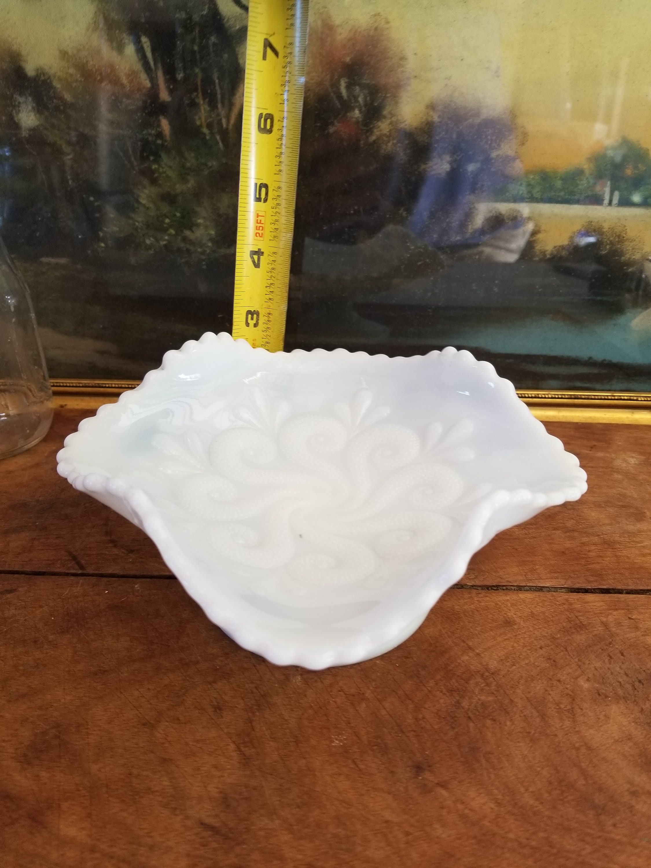 Dugan Milk Glass Question Mark Pattern Card Receiver Gift - Etsy