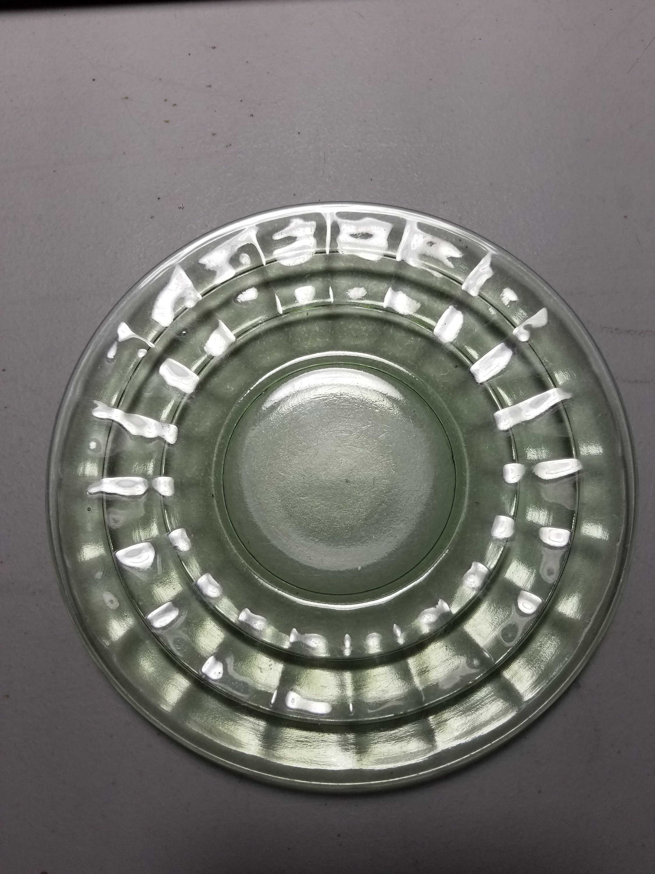 Optic Block Pattern 6 Inch Uranium Glass Dessert Plate Gift - Etsy