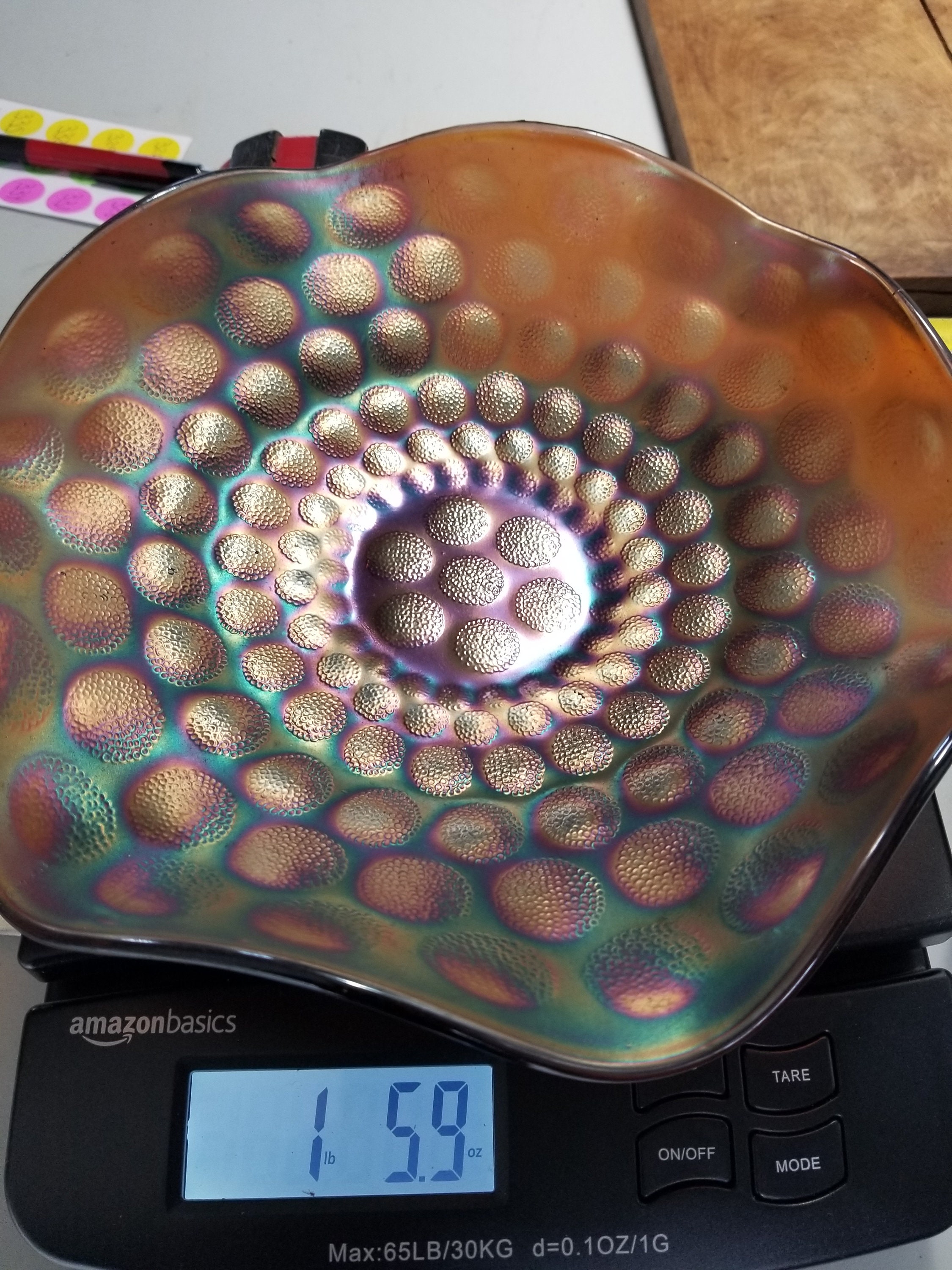 Fenton Stippled Dots Amethyst Purple Ruffled Edge Large Bowl Gift ...