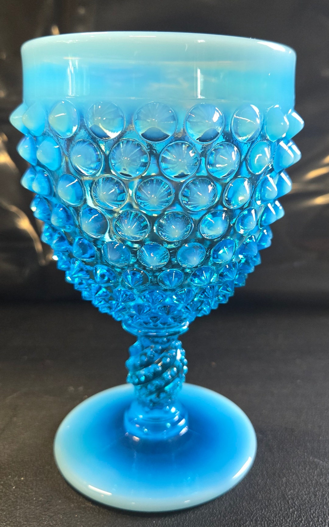 Fenton Opalescent Blue Hobnail Goblet Vintage Mothers Day Gift - Etsy