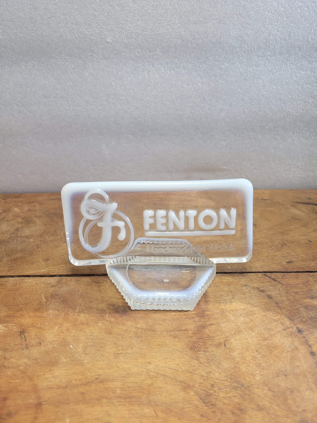 Fenton Glass Dealers Logo White Opalescent Sign Gift Vintage - Etsy