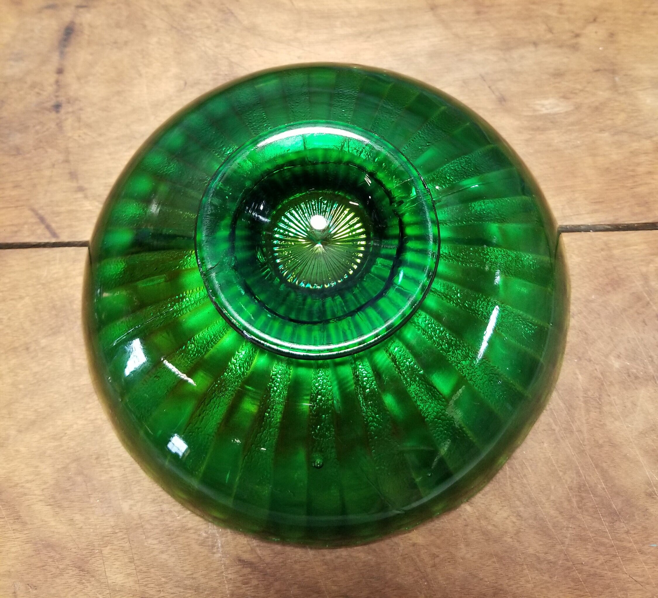 Fenton Green Stippled Ray Pattern Bowl-gift-vintage - Etsy