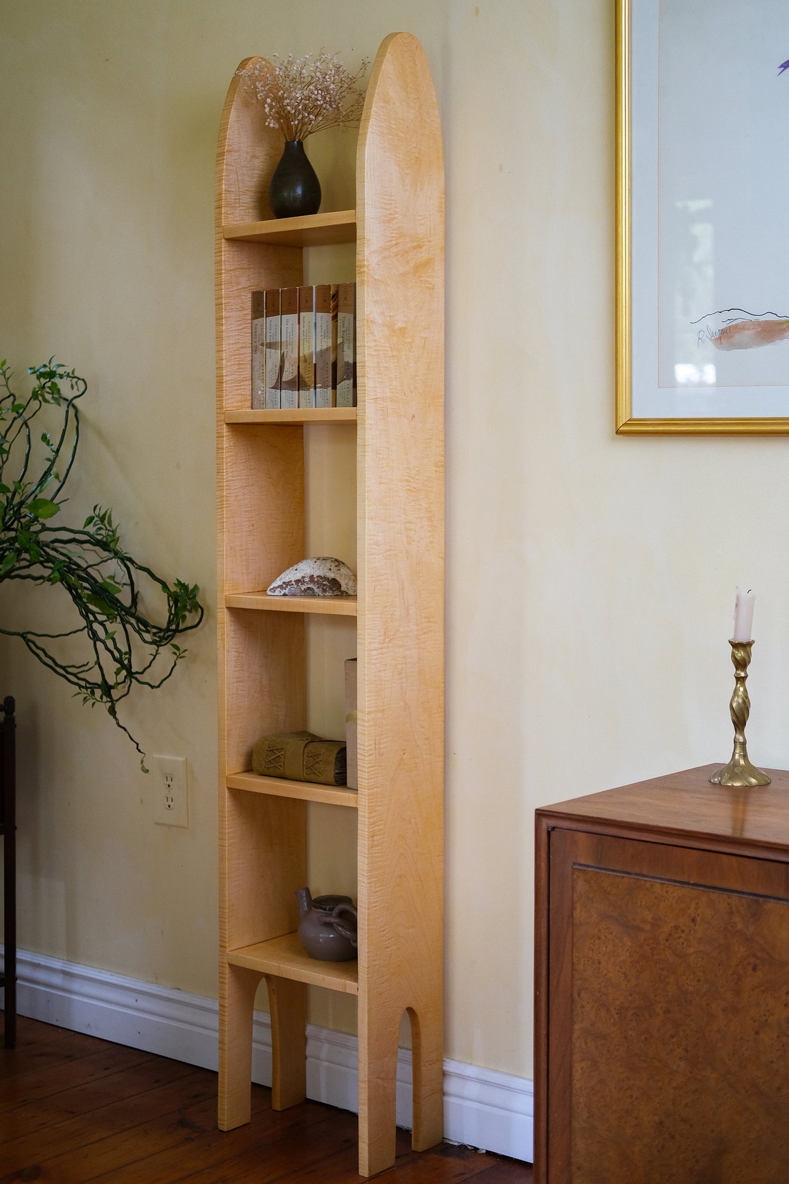 Maple Handmade Tall Curved Bookshelf - Etsy