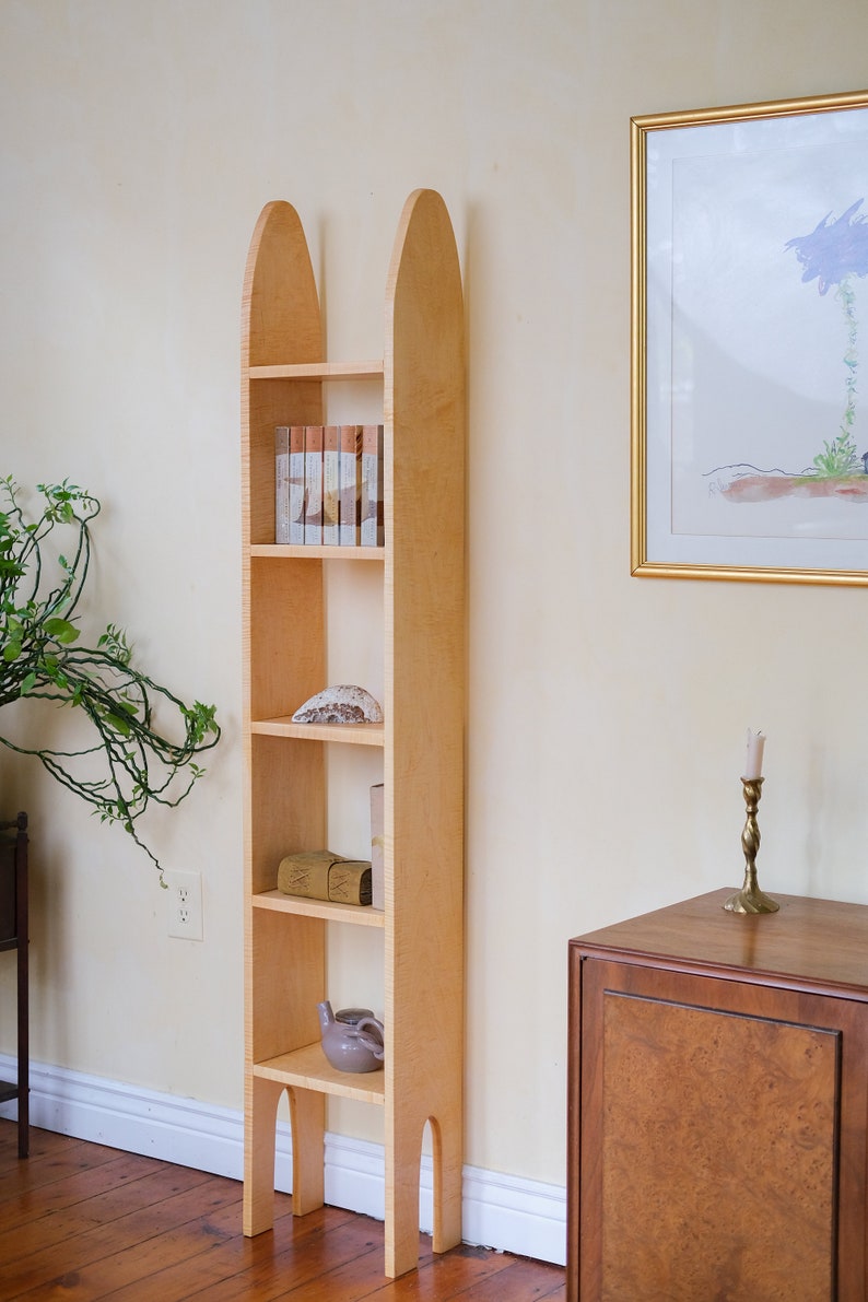 Maple Handmade Tall Curved Bookshelf - Etsy