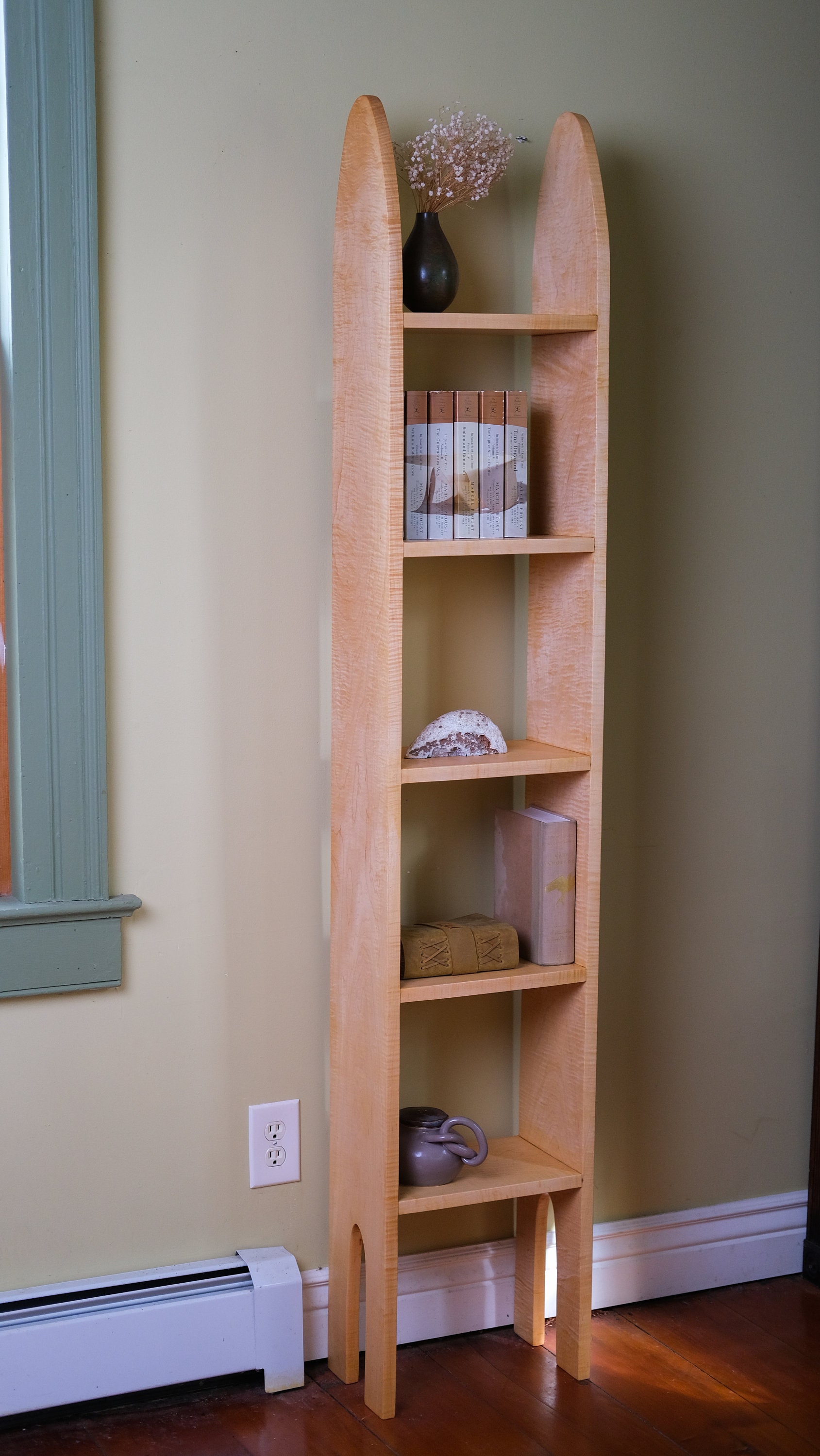 Maple Handmade Tall Curved Bookshelf - Etsy