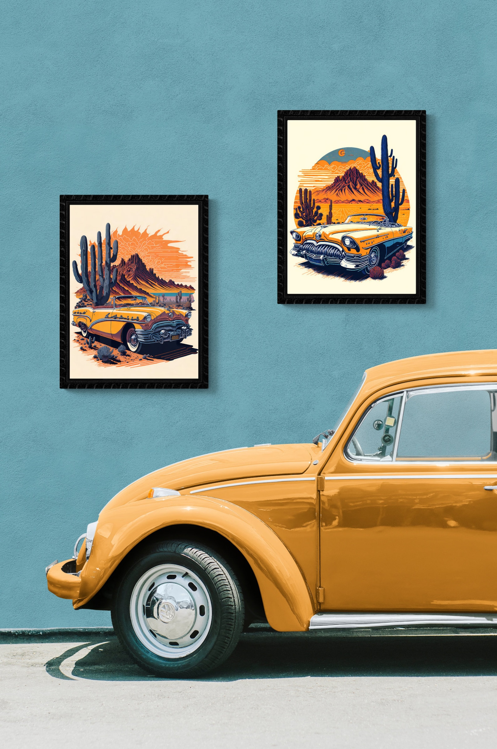 Custom Digital AI Art Vintage Car Painting for Home Decor, Printable ...