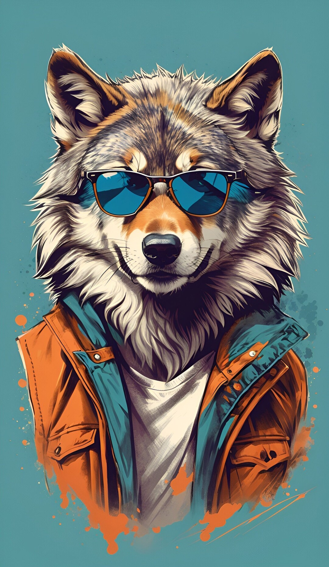 High Resolution Wolf Wearing Trendy Clothes PNG (6000x9000 Pixels ...