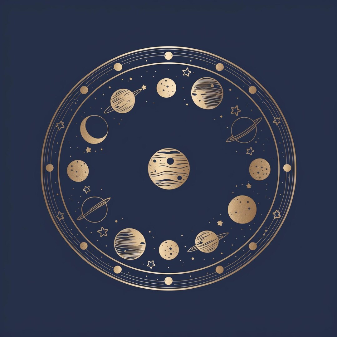 Celestial Mandala Art Print | Minimalist Vector Illustration | Moons ...