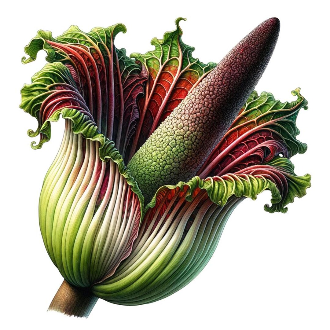 Botanically Accurate Corpse Flower Illustration Exotic Amorphophallus ...