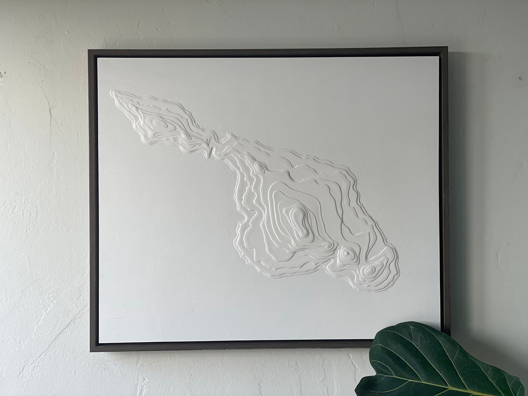 Catalina Island Topographical Painting - Minimalist Coastal California ...