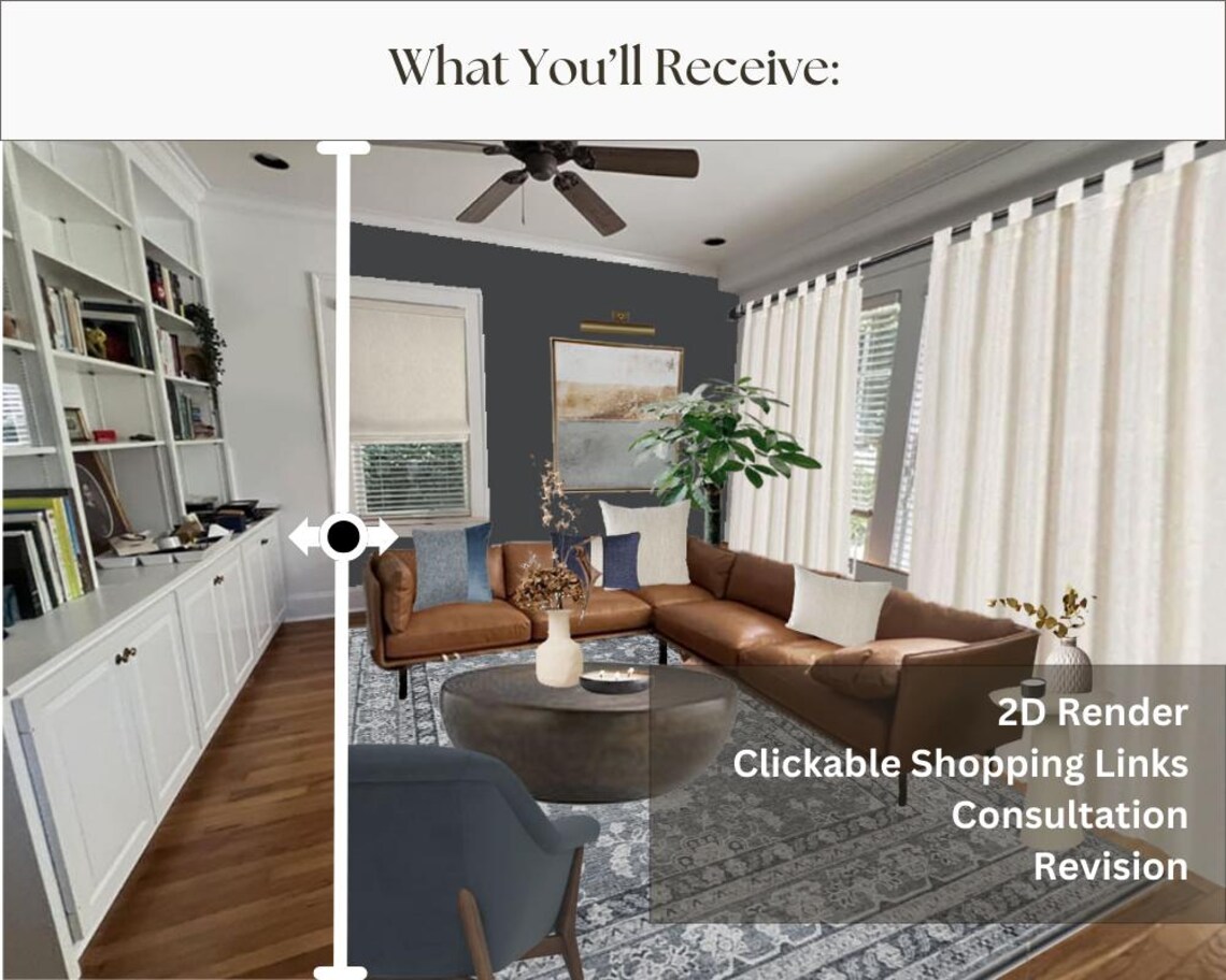 Virtual Room Design: Refresh Package | Custom E-design | Living, Dining ...