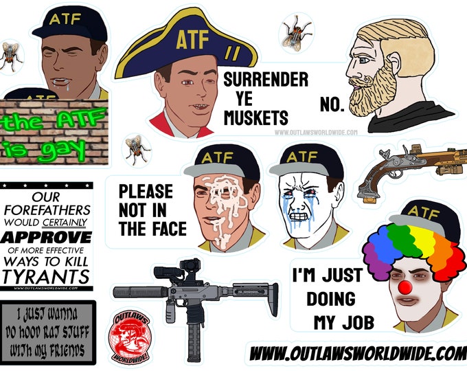 BIG ASS ATF Sticker Sheet 14 Stickers - Etsy