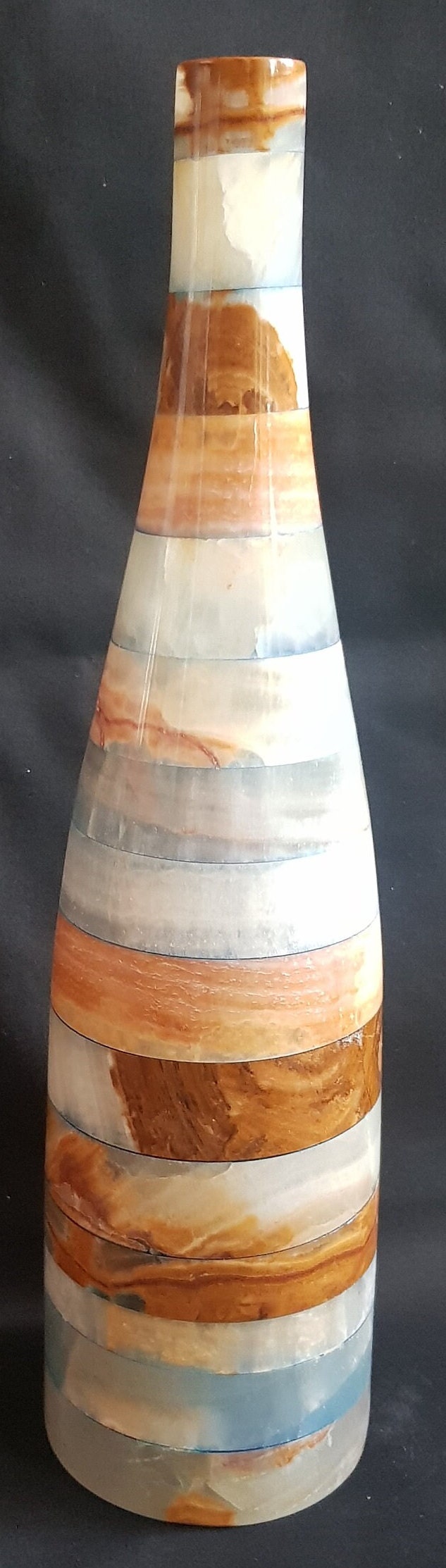 Natural Blue & White Marble Bottle Shaped Vase Height - Etsy