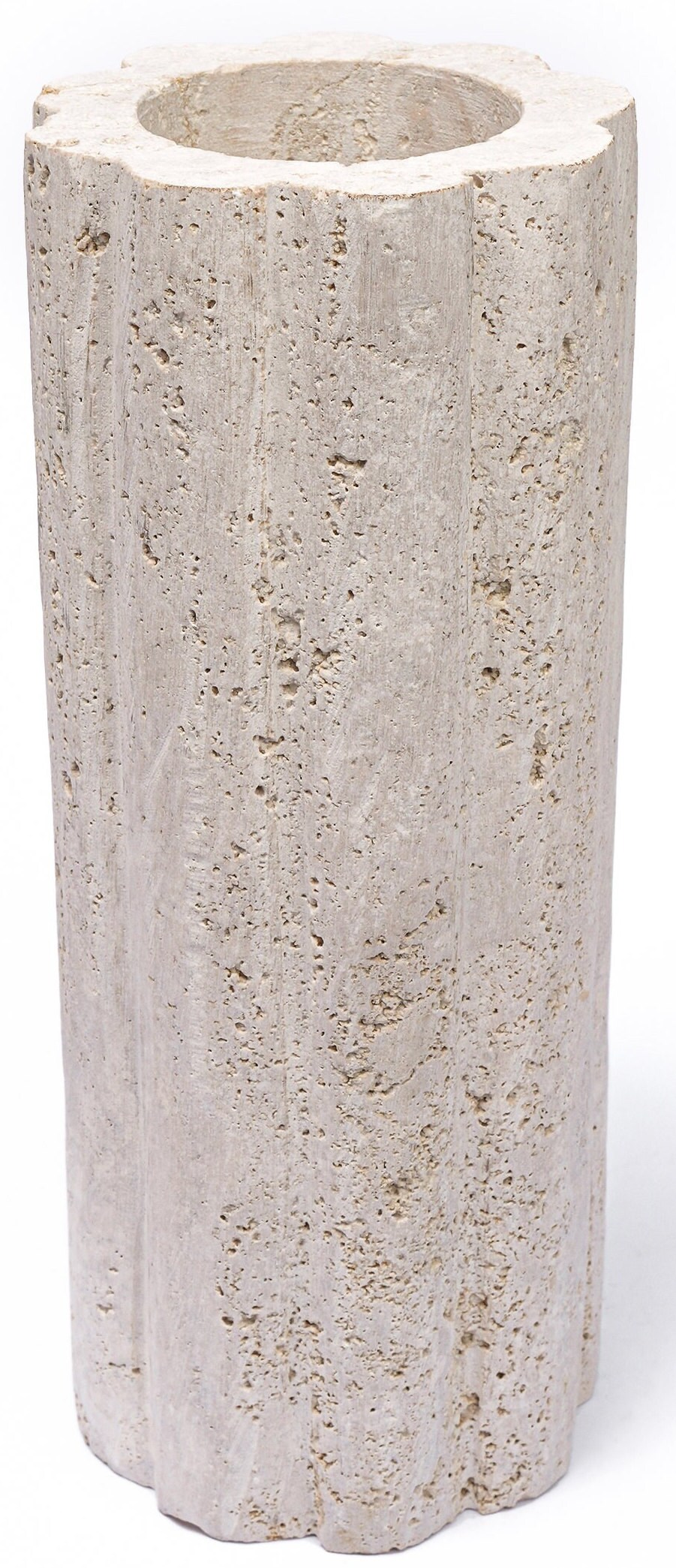 Travertine Fluted Vase Handmade , Height 12 and Diameter 4 - Etsy