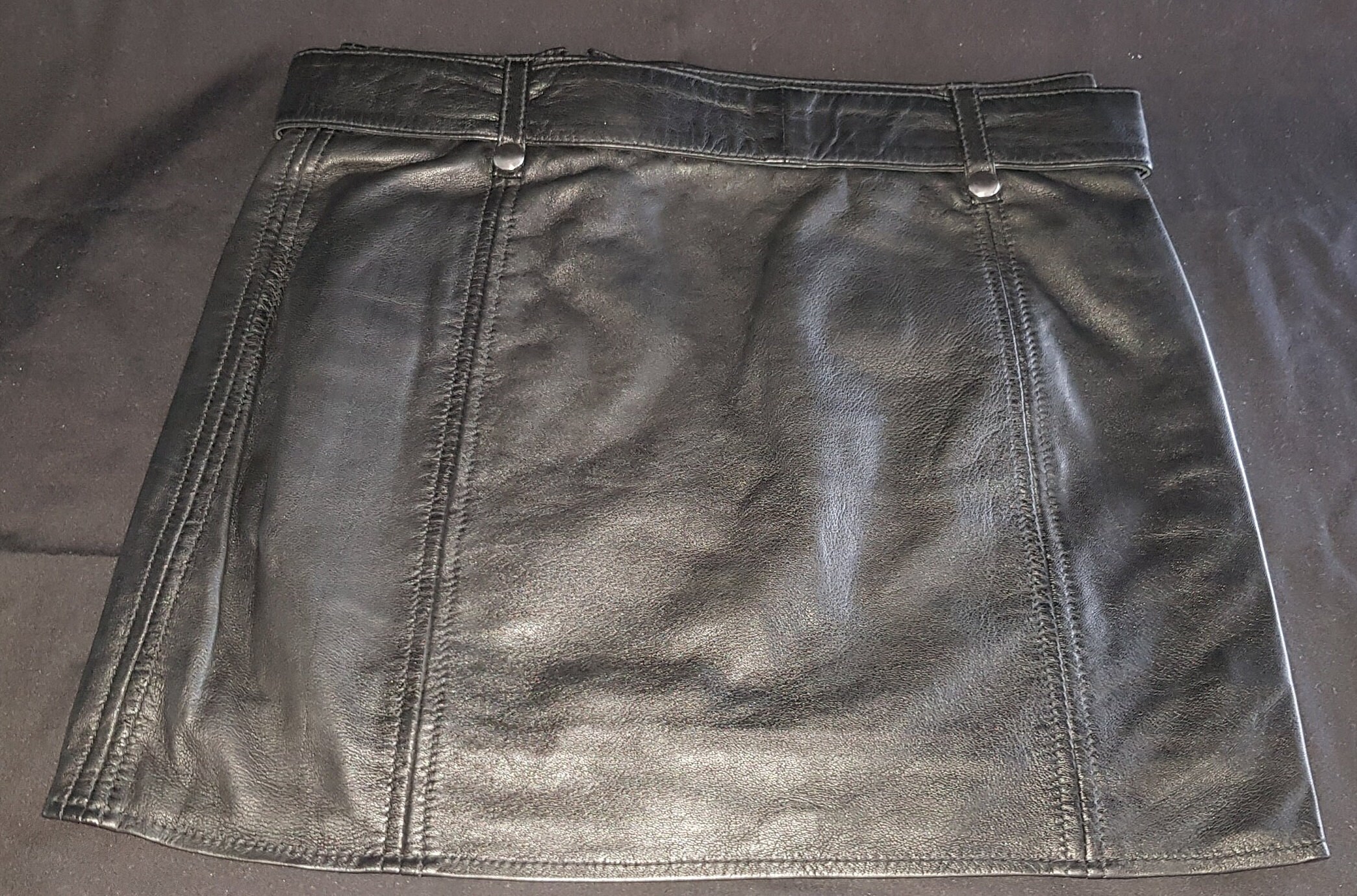 Genuine Sheep Nappa Leather Skirt With Belt and Zipper Pocket - Etsy