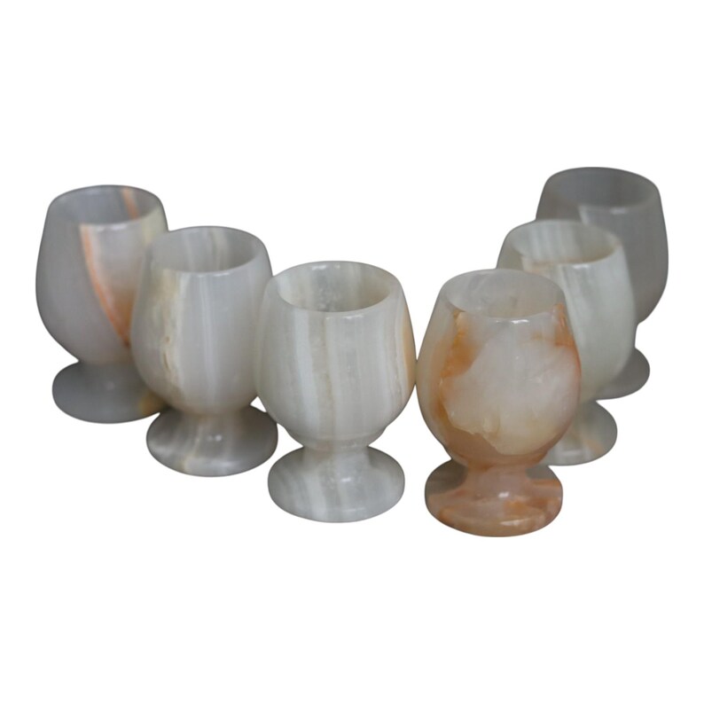 Onyx Shot Glasses,goblets – Set of 6 Handmade Natural Stone Glasses (2 ...