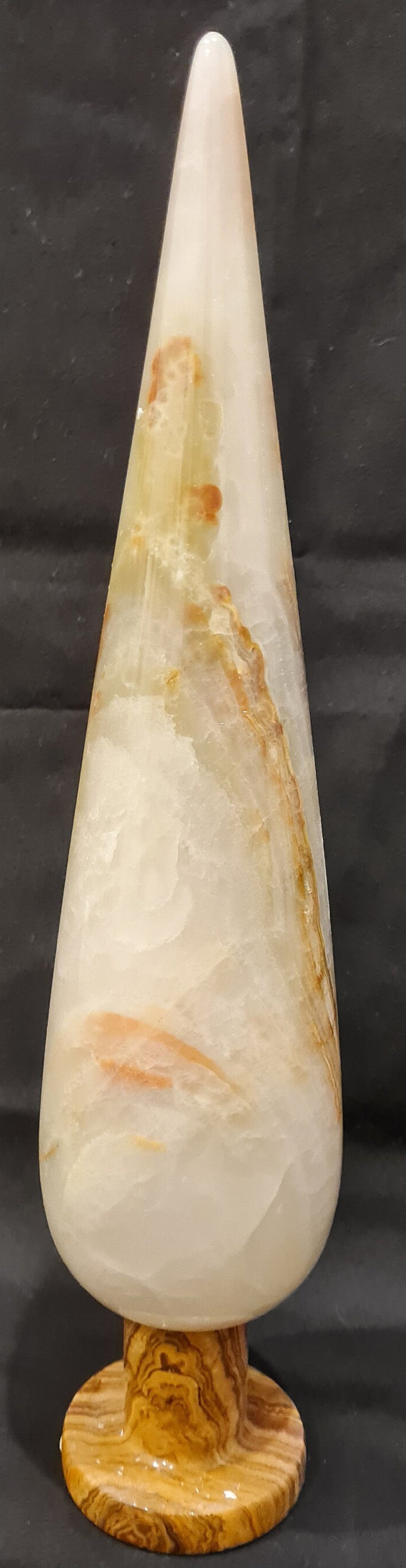 1 Tier Tree Round Shape White Onyx With Base, Height 14 and Diameter 3 ...
