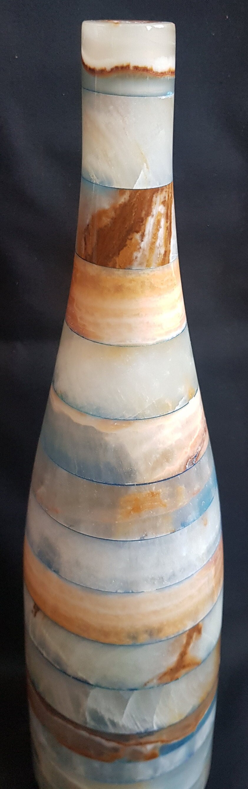 Natural Blue & White Marble Bottle Shaped Vase Height - Etsy