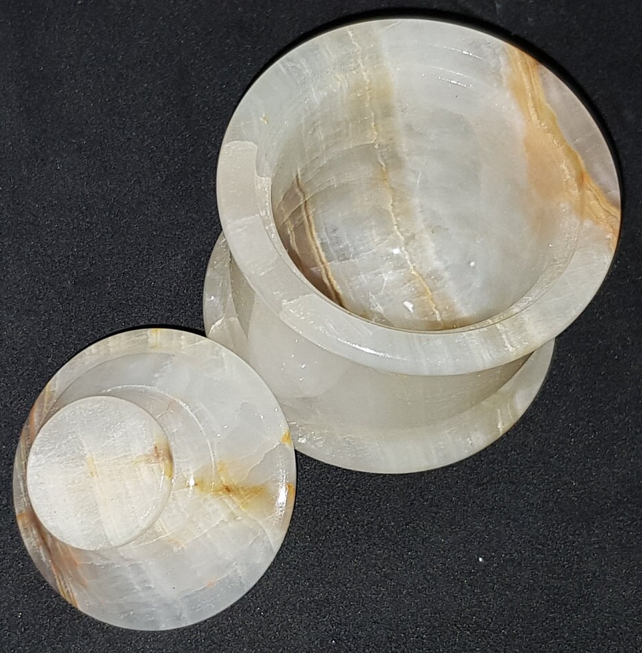 White Onyx Cylindrical Candy Jar With Lid, Diameter 3 & Height 3 - Etsy
