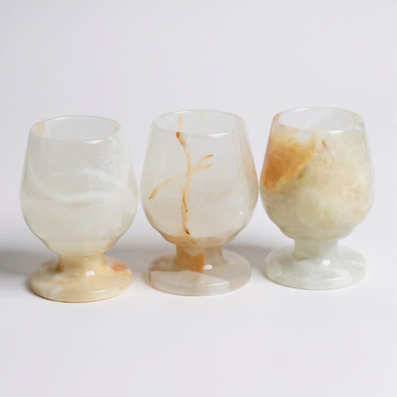 Onyx Shot Glasses,goblets – Set of 6 Handmade Natural Stone Glasses (2 ...