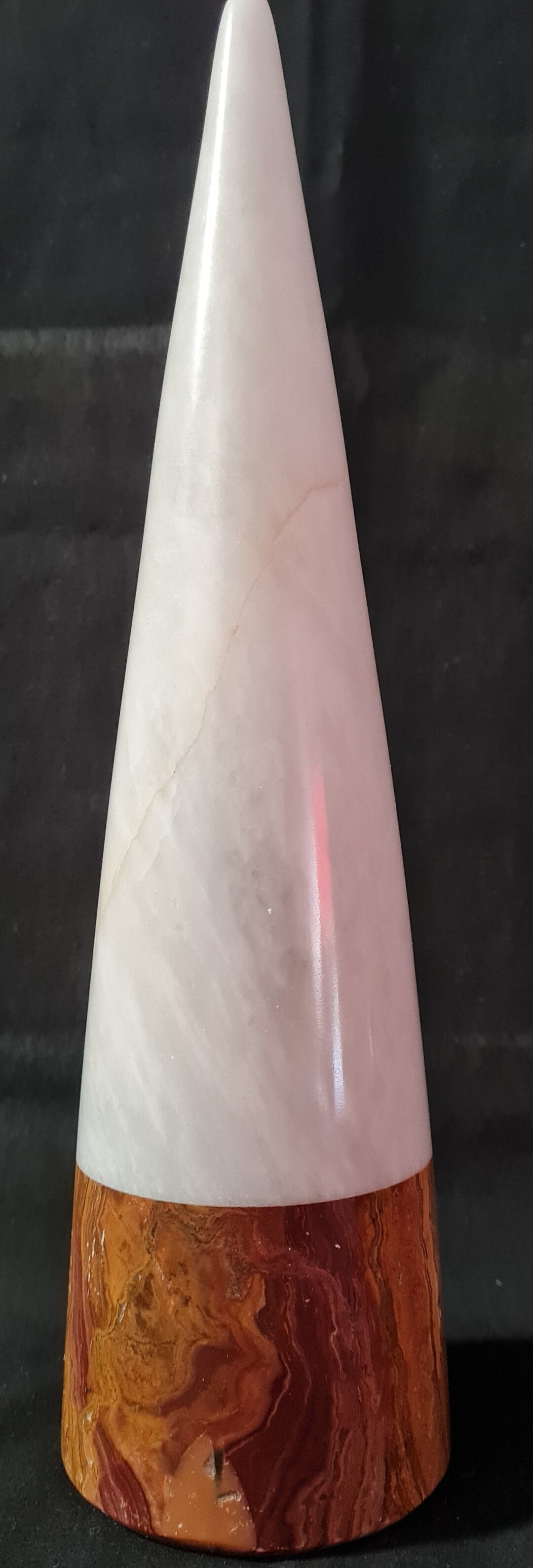 Natural White and Brown Marble Cone, Height = 12" and Diameter = 3" - Etsy