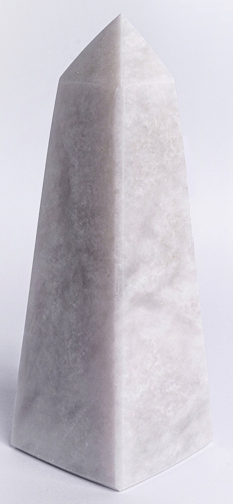 White Marble Polished Obelisk Tower Four Sided, Height 6 and Length 2 ...