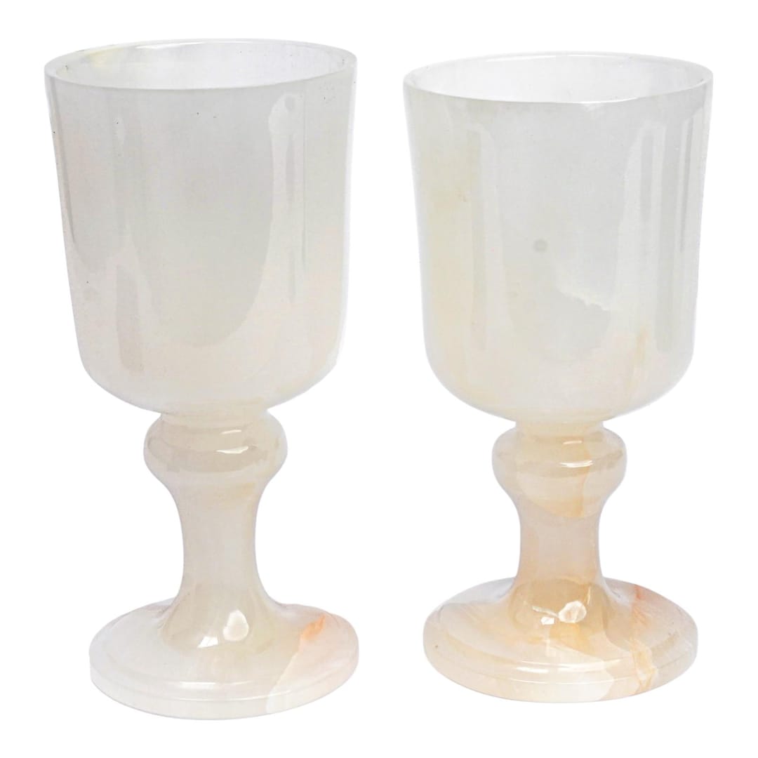 Handmade White Onyx Goblet Set, 3"x3"x6" (set of 2) – Elegant Dessert ...