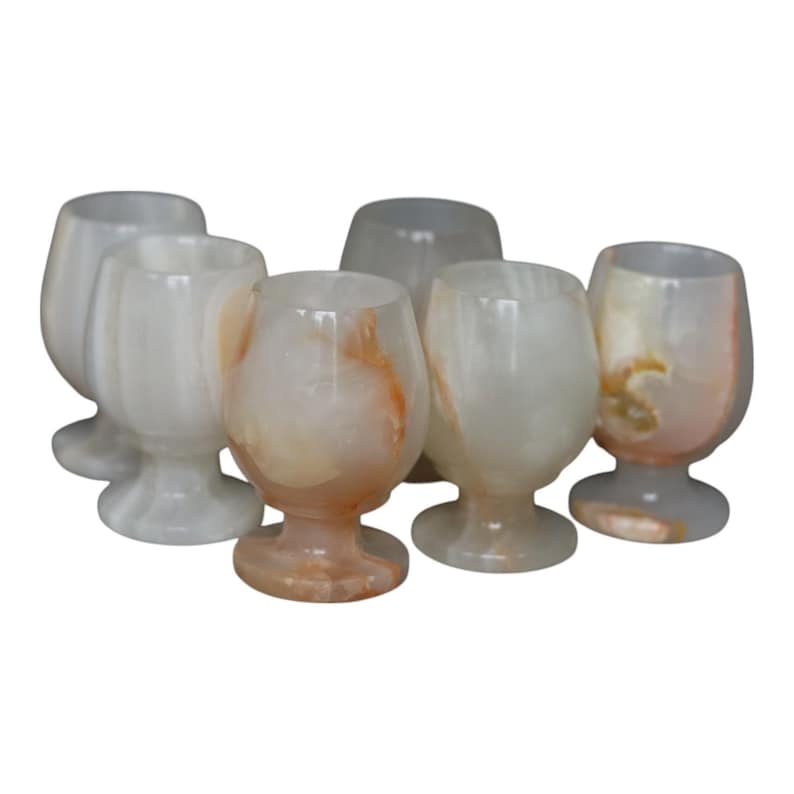 Onyx Shot Glasses,goblets – Set of 6 Handmade Natural Stone Glasses (2 ...