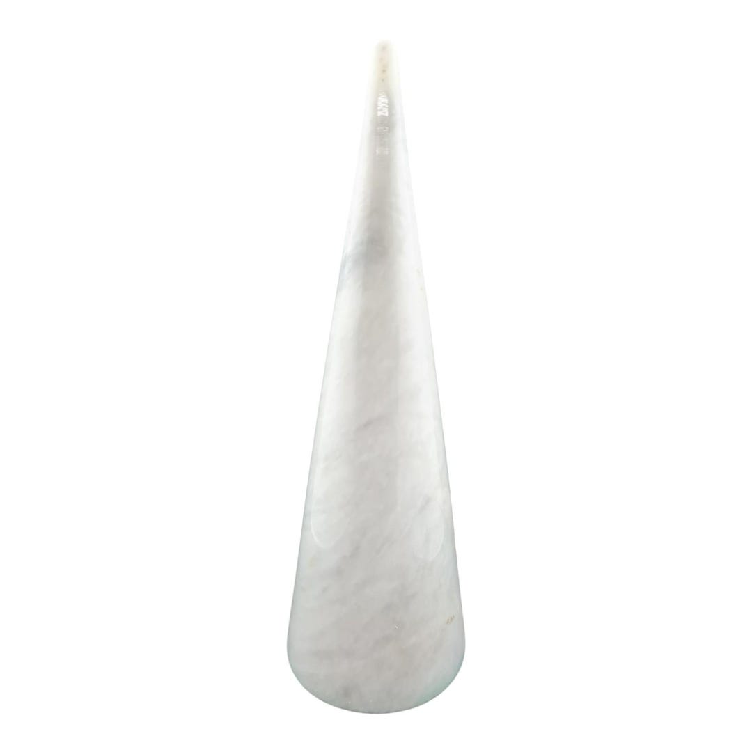 White Marble Cone Sculpture: Natural Stone Decor (12" X 4") - Etsy