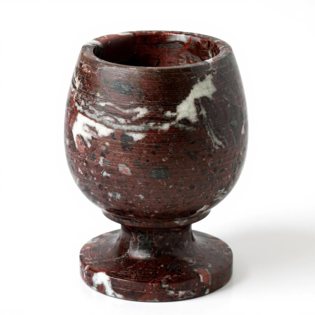 Red Zebra Marble Shot Glasses – Set of 6 Handmade Natural Stone Glasses ...