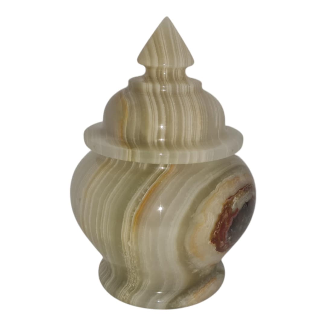 Handmade Onyx Conical Candy Jar With Lid, 3"x5" – Elegant Natural Stone ...