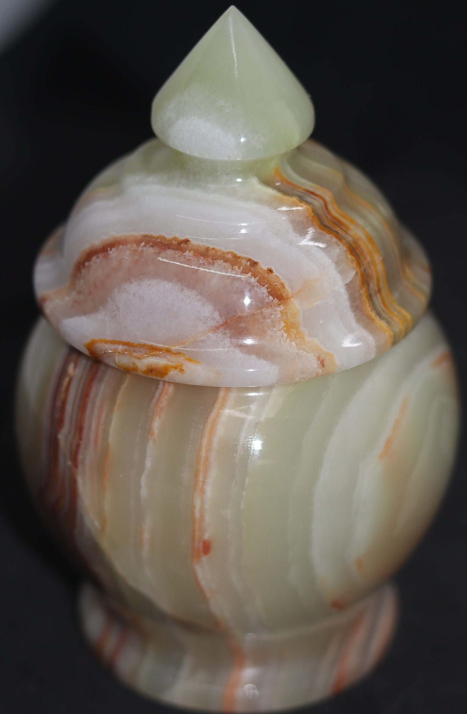 White Onyx Conical Candy Jar With Lid, Diameter 3 & Height 5 - Etsy
