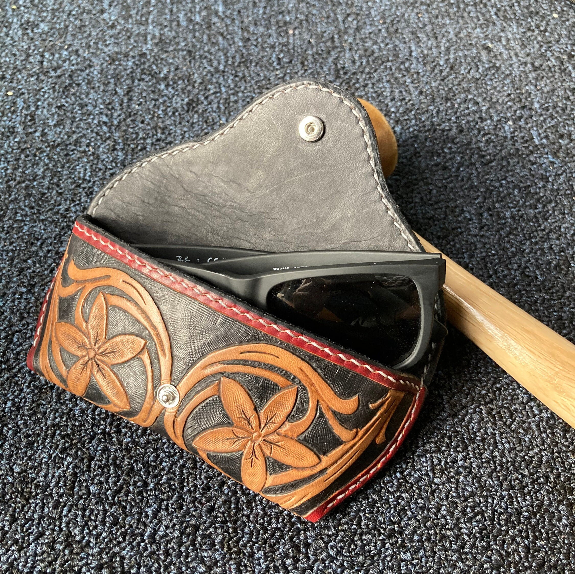 Custom Tooled Leather Glasses Case - Etsy