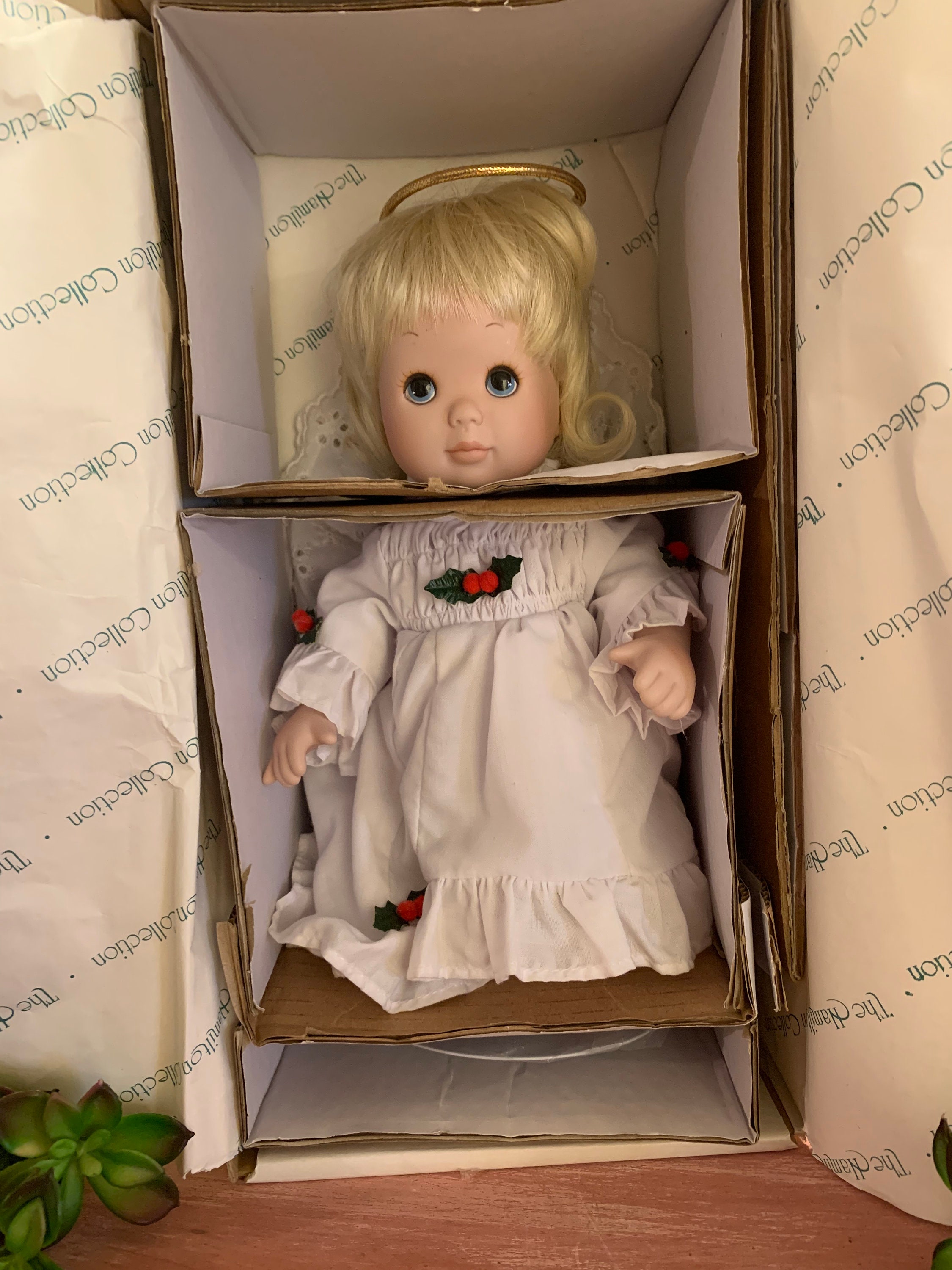 Hamilton Co. Vintage "joy" Porcelain Angel Christmas Doll 1996 Rare ...