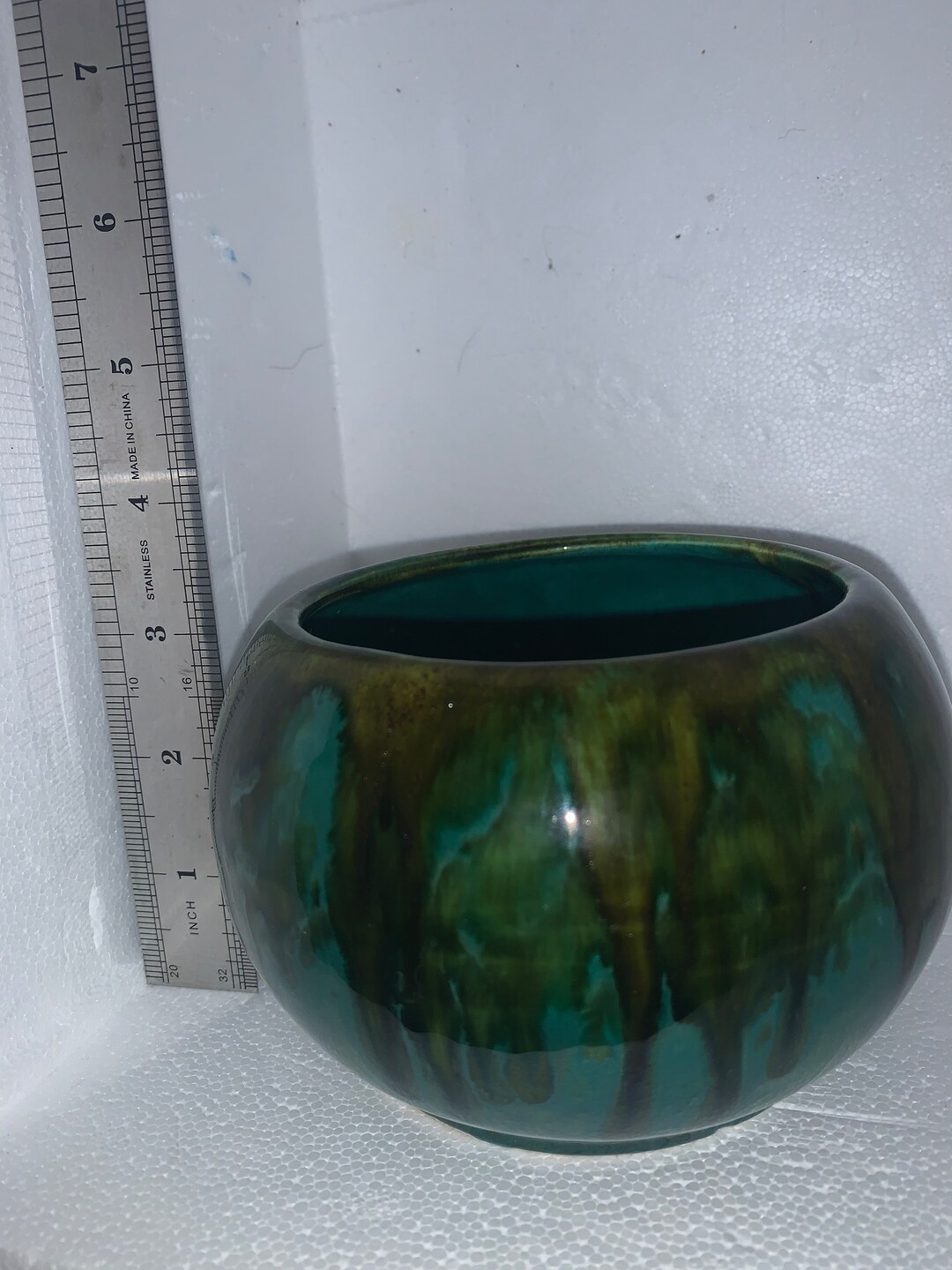 Vintage Lane & Co. (calif.) Green Drip Pottery #1201 Planter - Made in ...