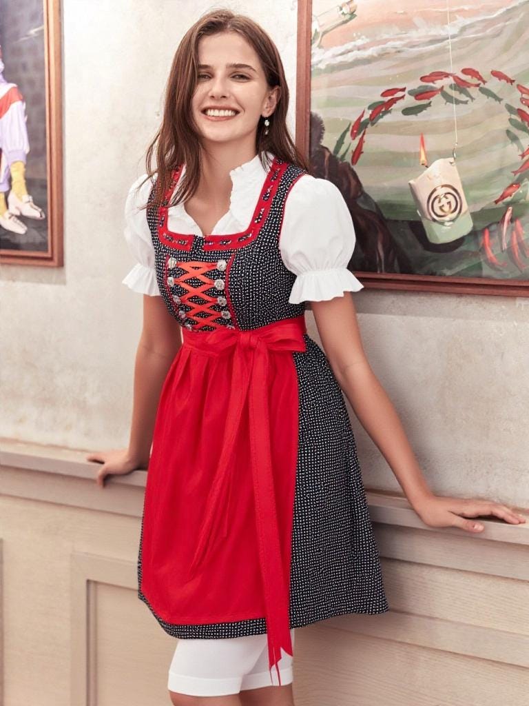Bavarian Drindl Dress: Traditional German Oktoberfest Costume - Etsy
