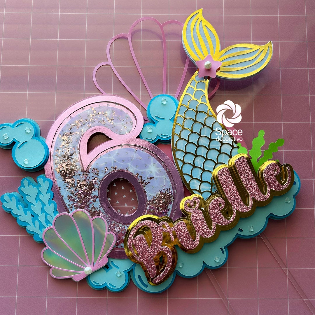 Cake Topper Sirena / Caletopper Cola De Sirena / Cake Topper Disney ...