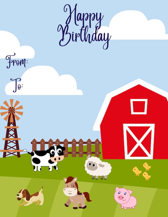 Happy Birthday Farm Animals Noah's Ark VERY HAPPY BIRTHDAY WISH Baby