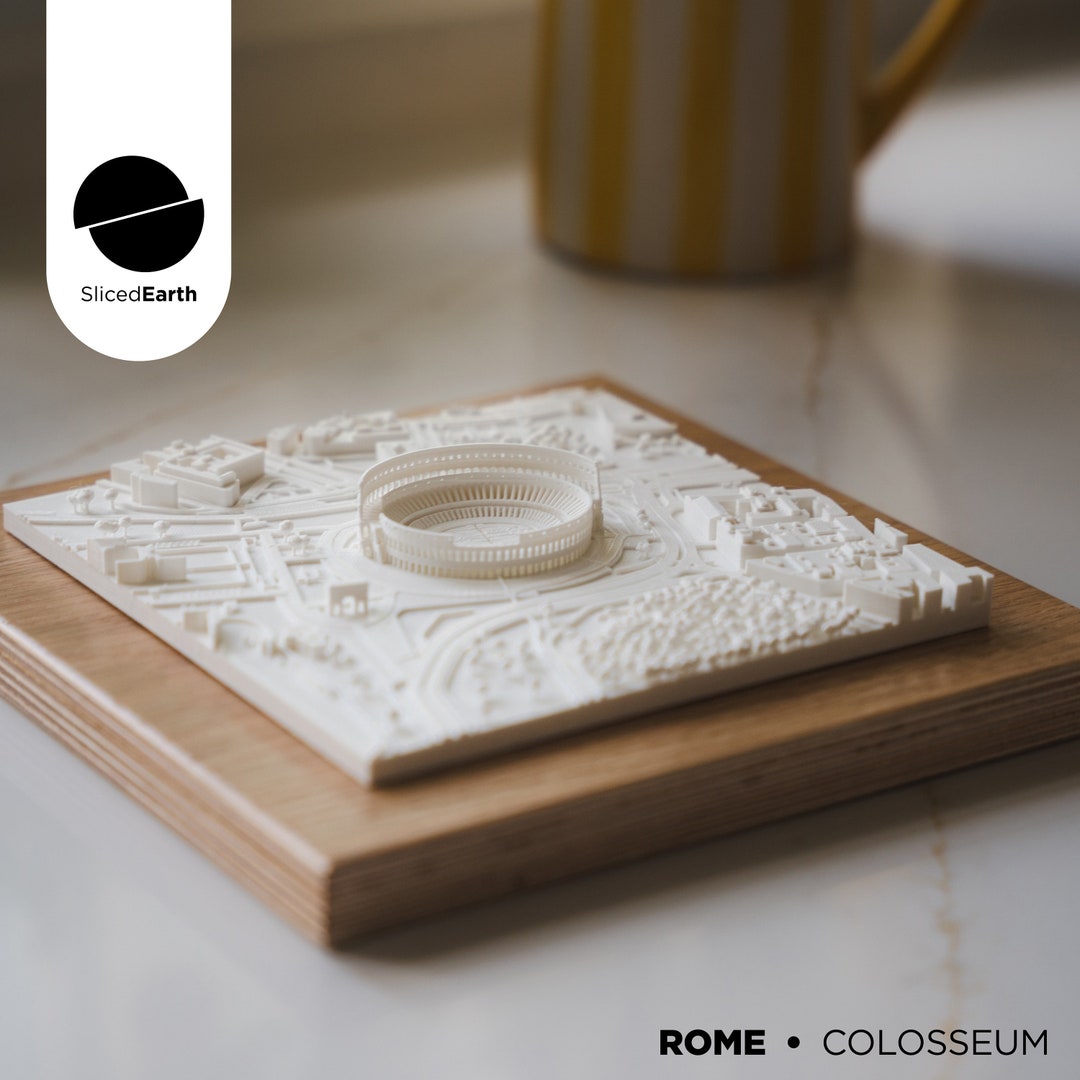 Colosseum Wall Art | 3D Rome Decor | Architectural Model | Rome Map ...