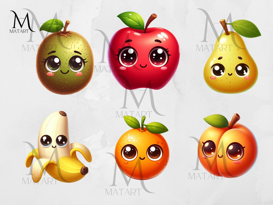 Colorful Happy Food Clipart Bundle - Perfect for Personal and ...