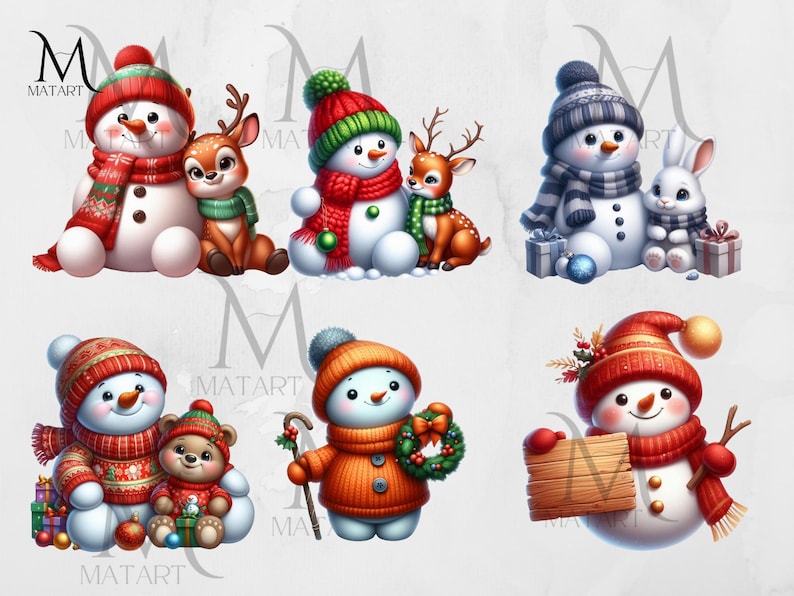 Christmas Cute Snowman Clipart, Christmas Clipart, Snowman Clipart ...
