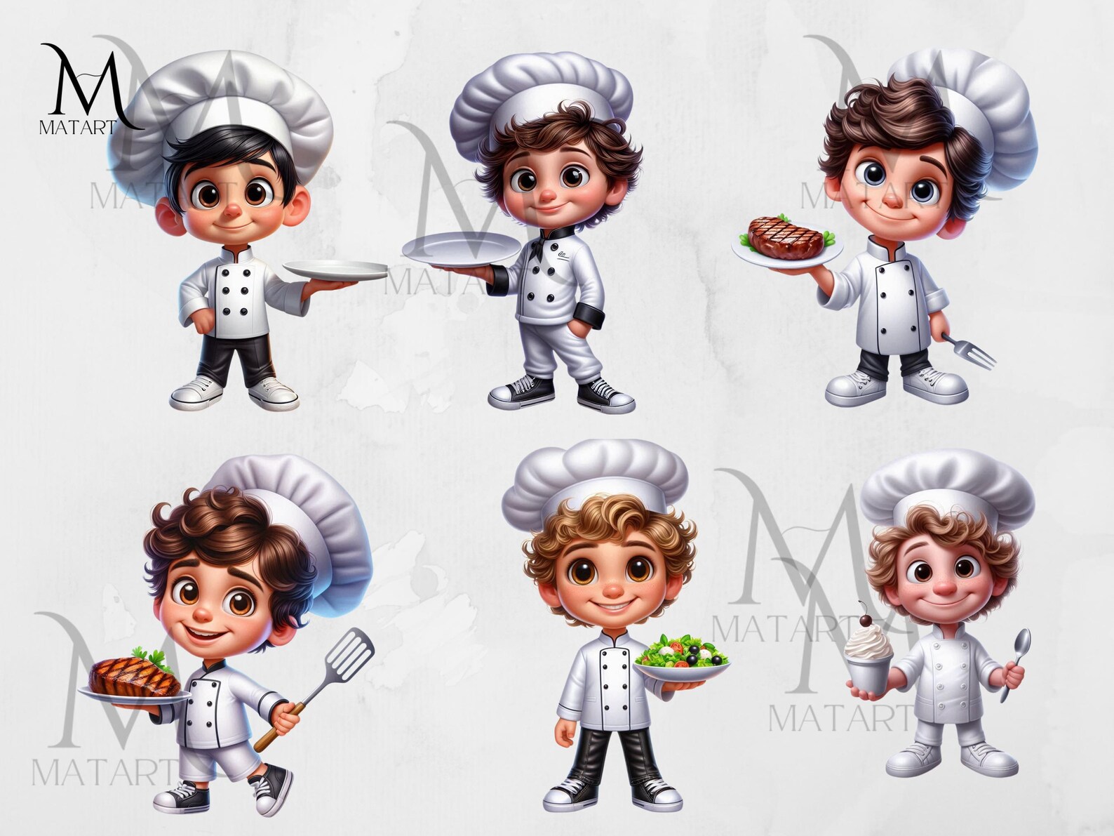 Boy Chef Clipart, Cook Clipart, Cute Boy in Kitchen, Cartoon Kids Png ...