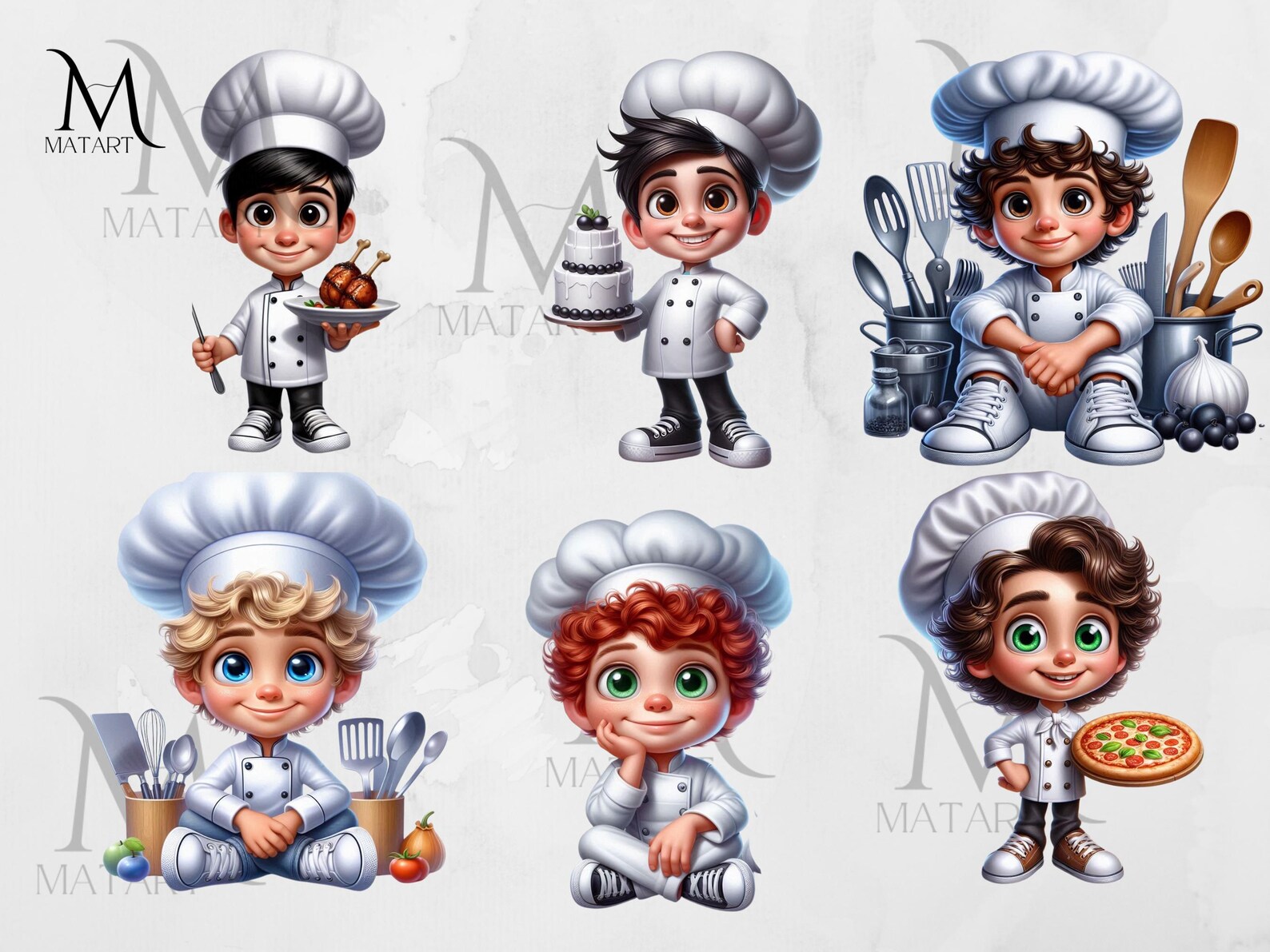 Boy Chef Clipart, Cook Clipart, Cute Boy in Kitchen, Cartoon Kids Png ...