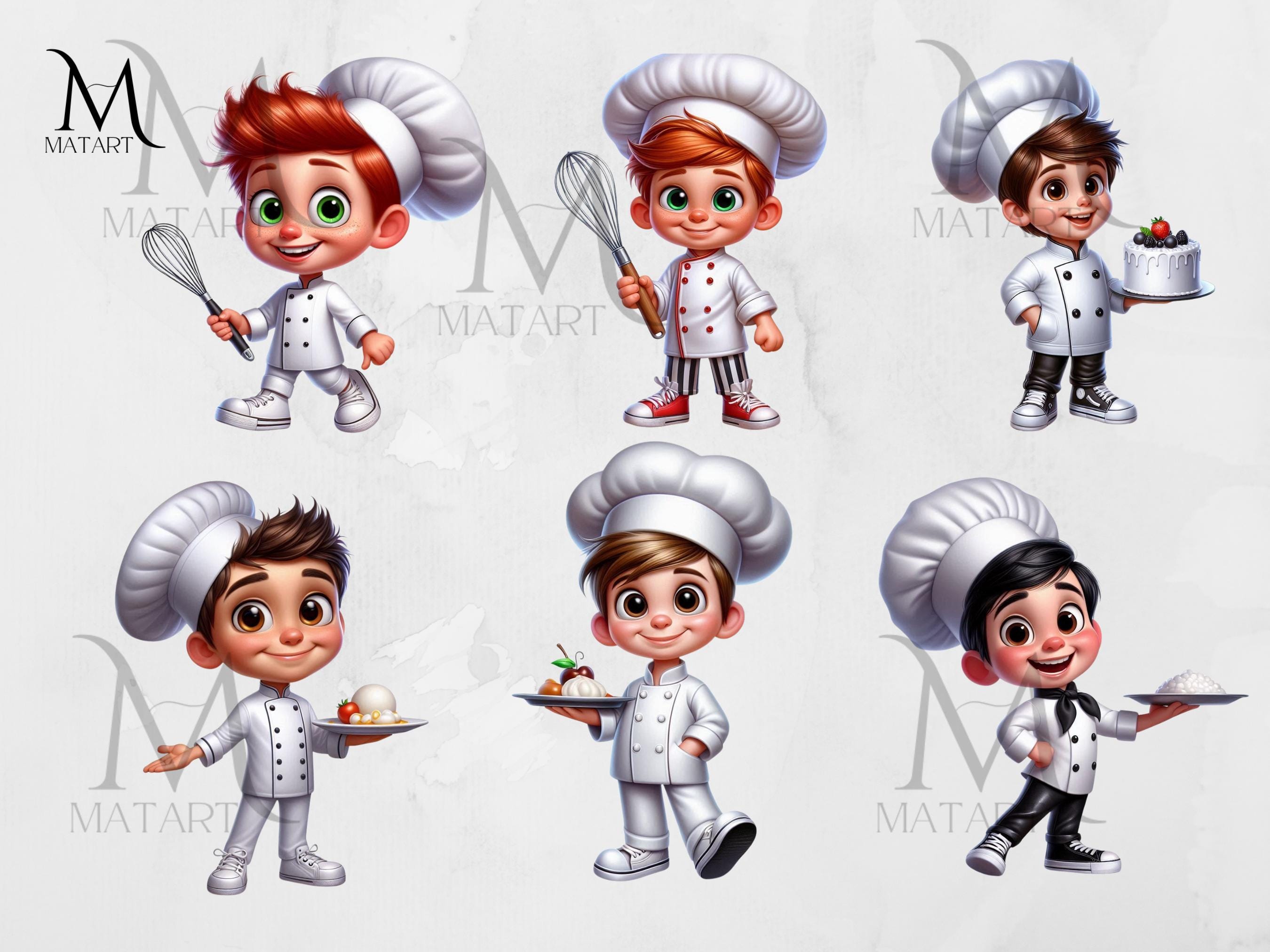 Boy Chef Clipart, Cook Clipart, Cute Boy in Kitchen, Cartoon Kids Png ...