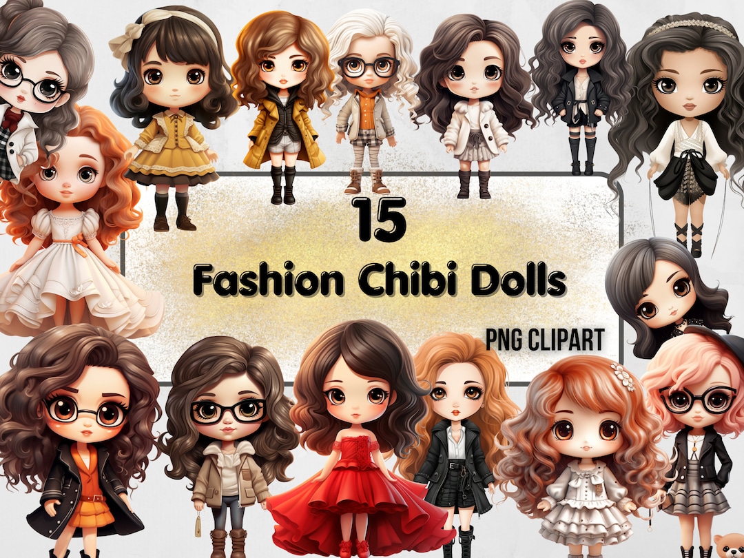 Fashion Chibi Doll, Cute Doll, Chibi PNG, Chibi Digital Art, Chibi ...