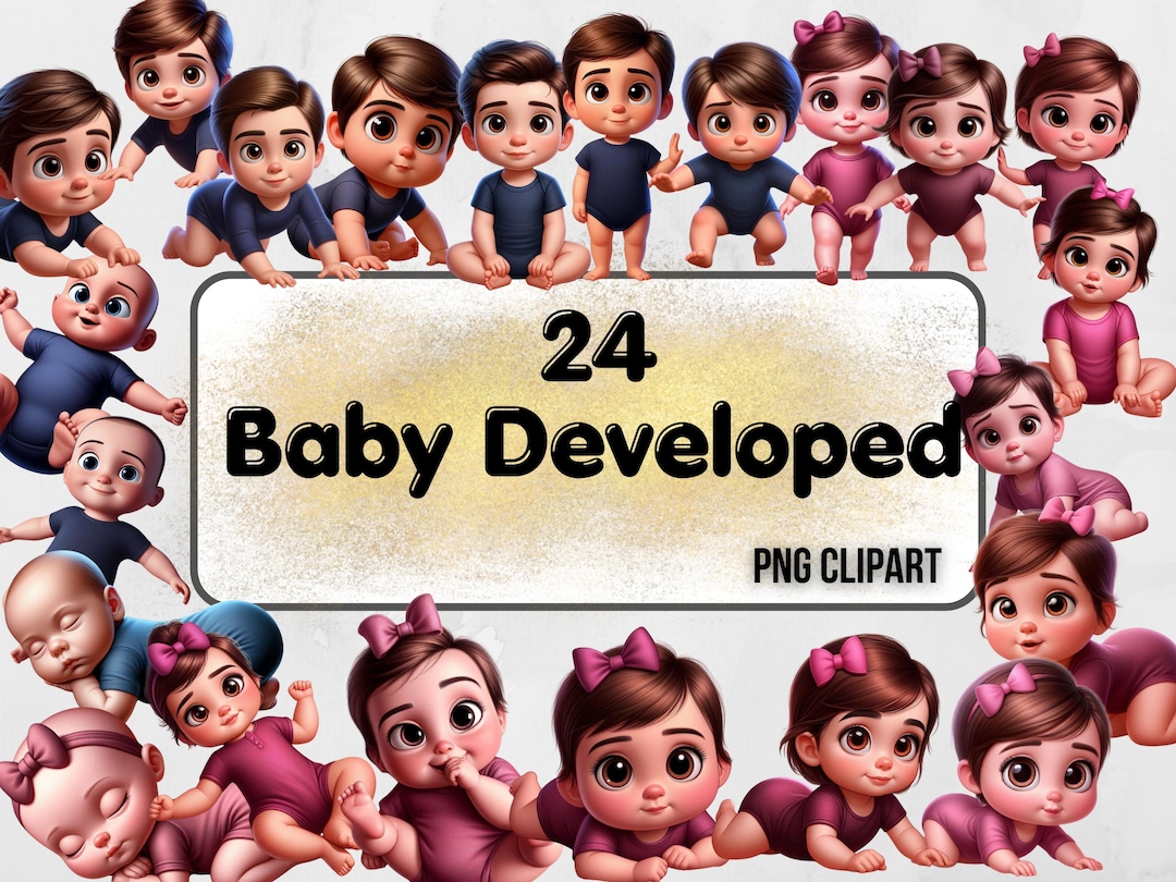 Cartoon Baby Boy and Girl, Newborn Clipart, Pixar Kids, Cartoon Clipart ...