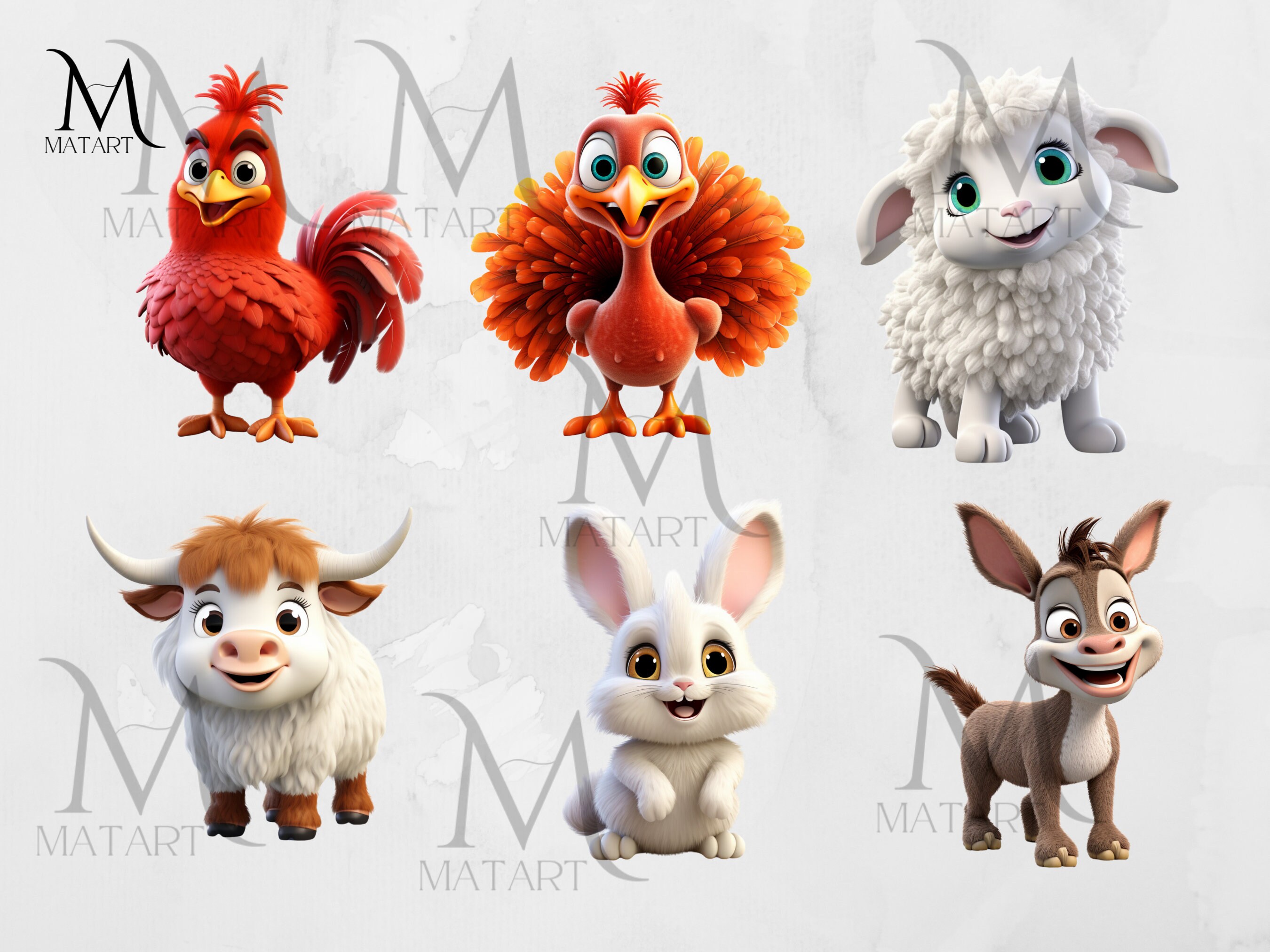 Cute Animals Clipart Cartoon Style Animals Fairy Tale Kid Book ...