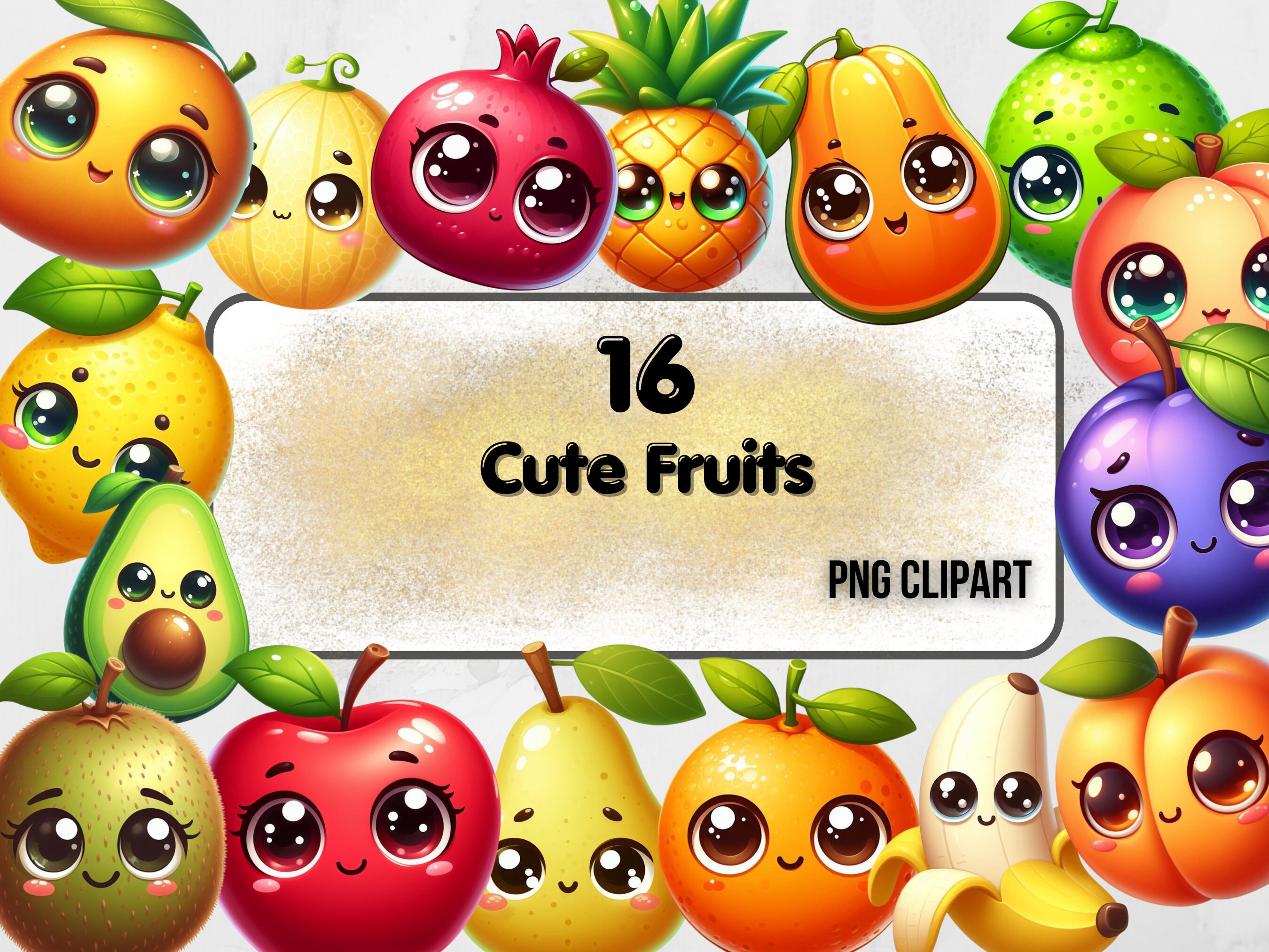 Colorful Happy Food Clipart Bundle - Perfect for Personal and ...